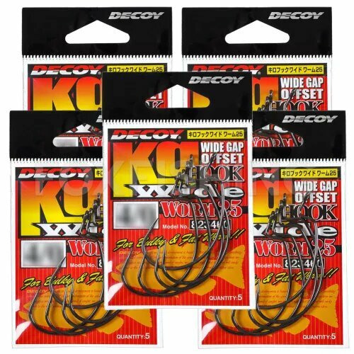 Крючки Decoy Worm 25 #2 40шт. (5уп. по 8шт.)
