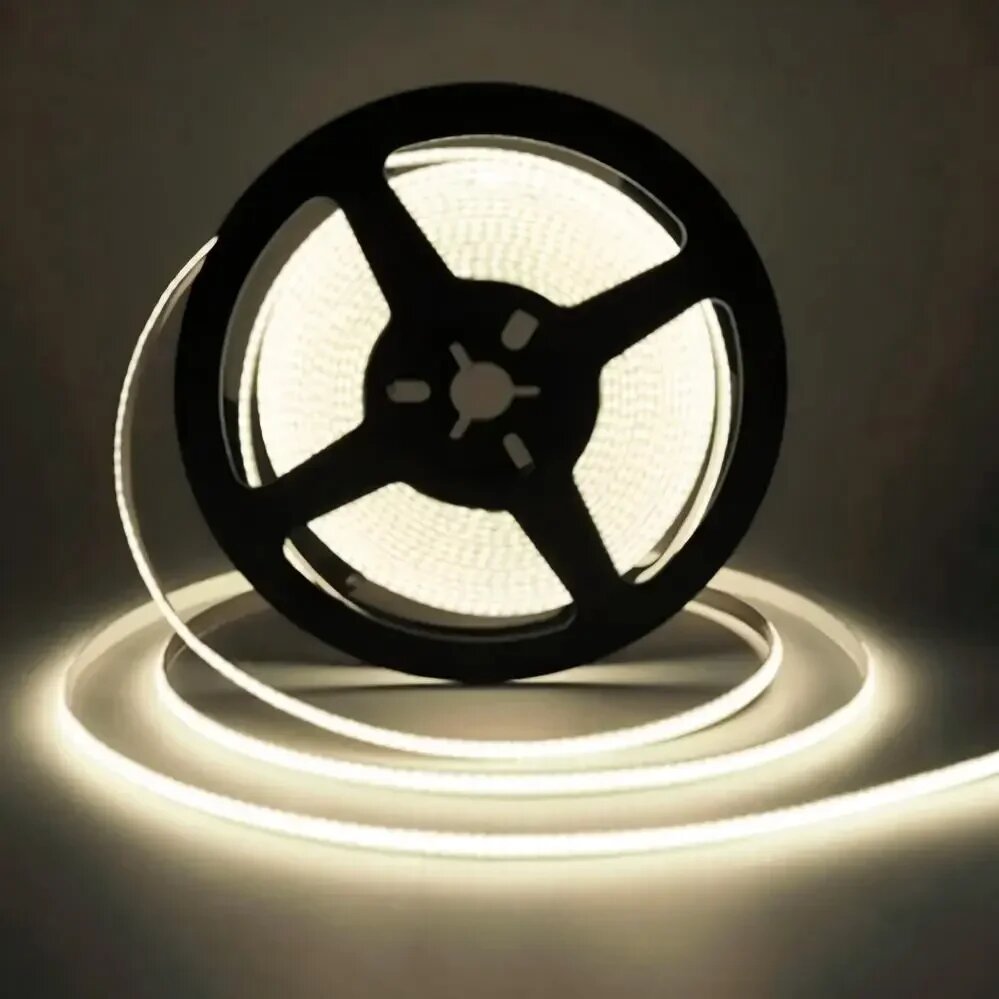 Ультратонкая светодиодная лента COB 3/5/8 мм 5В 12В 24В 4000K, 5м, 8MM 320LEDs DC 12V