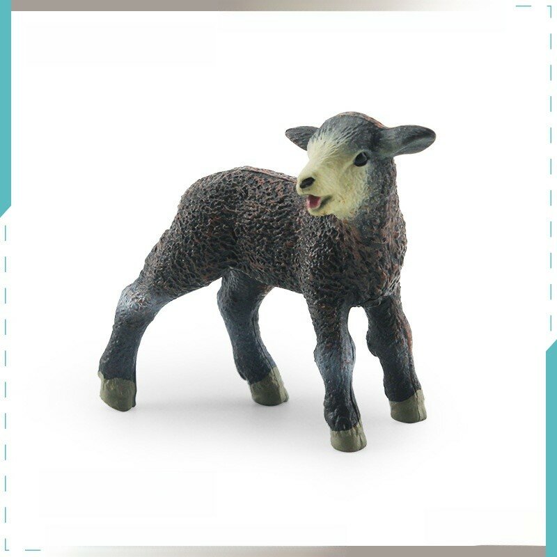 Farm black sheep goat lamb replica pvc sheep lamb toys for childrens cognitive development and play