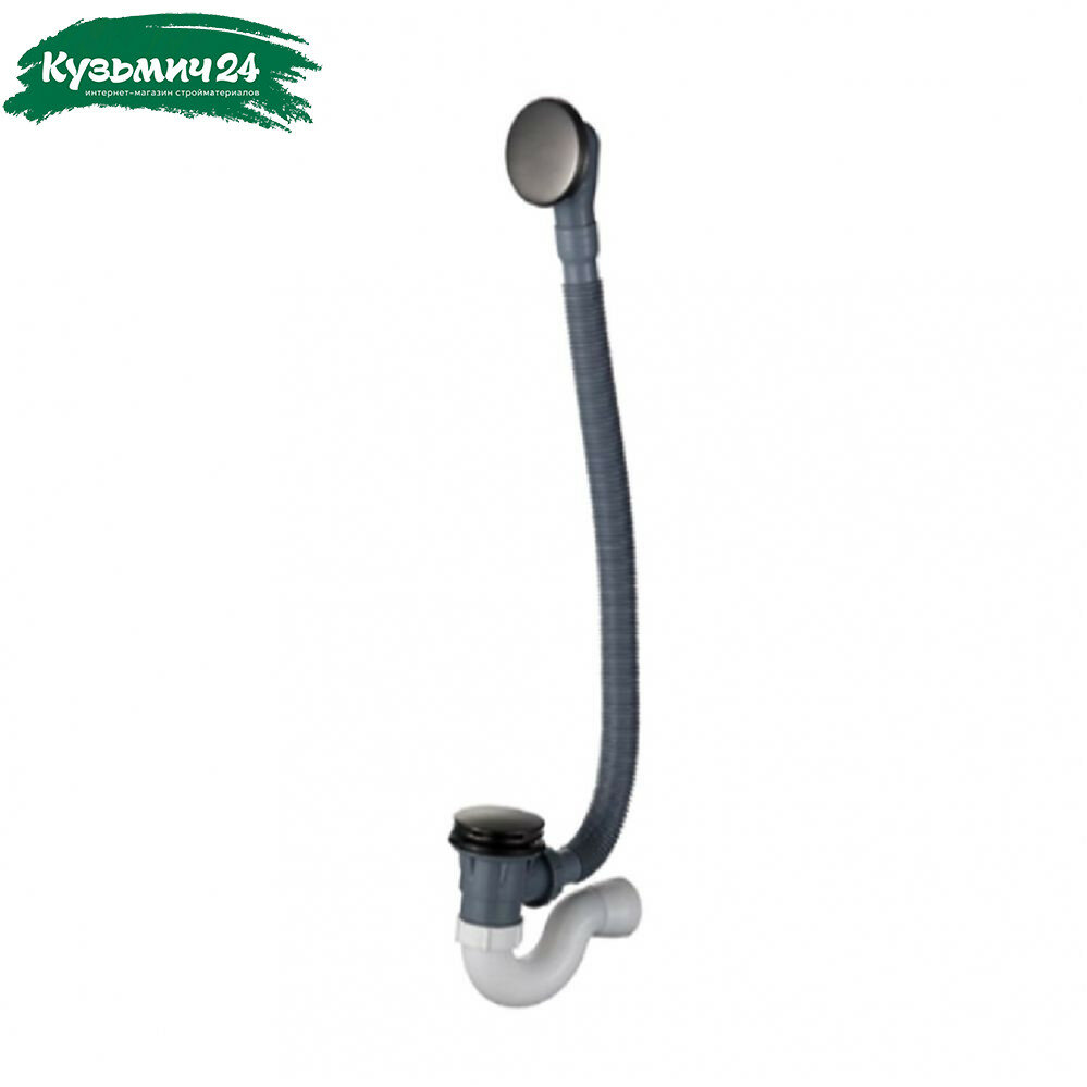 Сифон трубный Frap F68-29 для ванны 40/50-1 1/2", с переливом, оружейная сталь