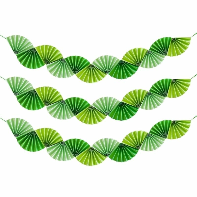 1 комплект из 3 предметов, веер флуоресцентной бумаги, флаг, тематическое оформление вечеринки-зеленый
