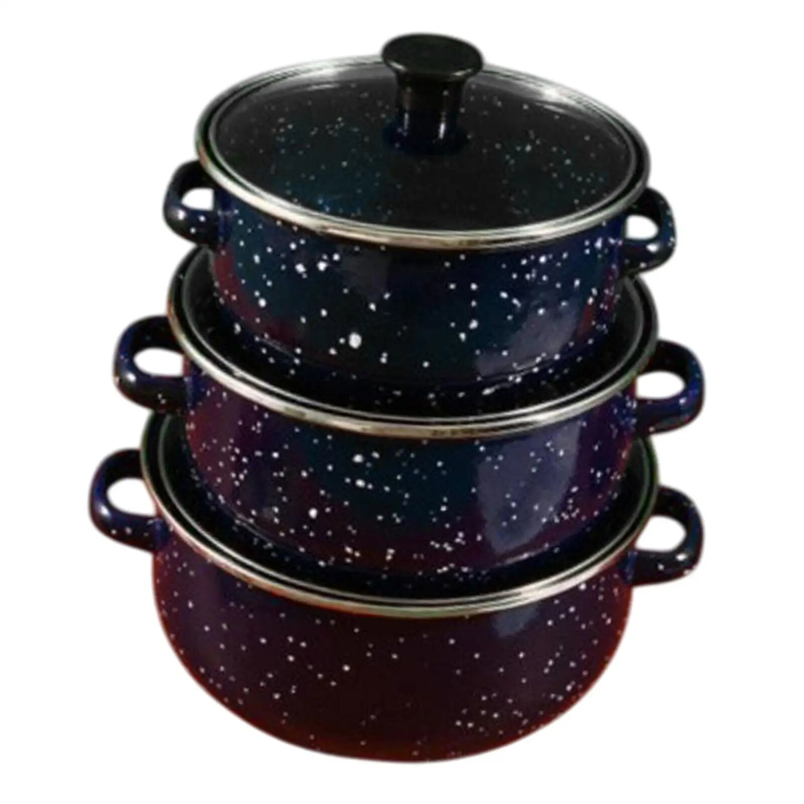 Набор кастрюль MagiDeal 3 шт, эмалированные Синий