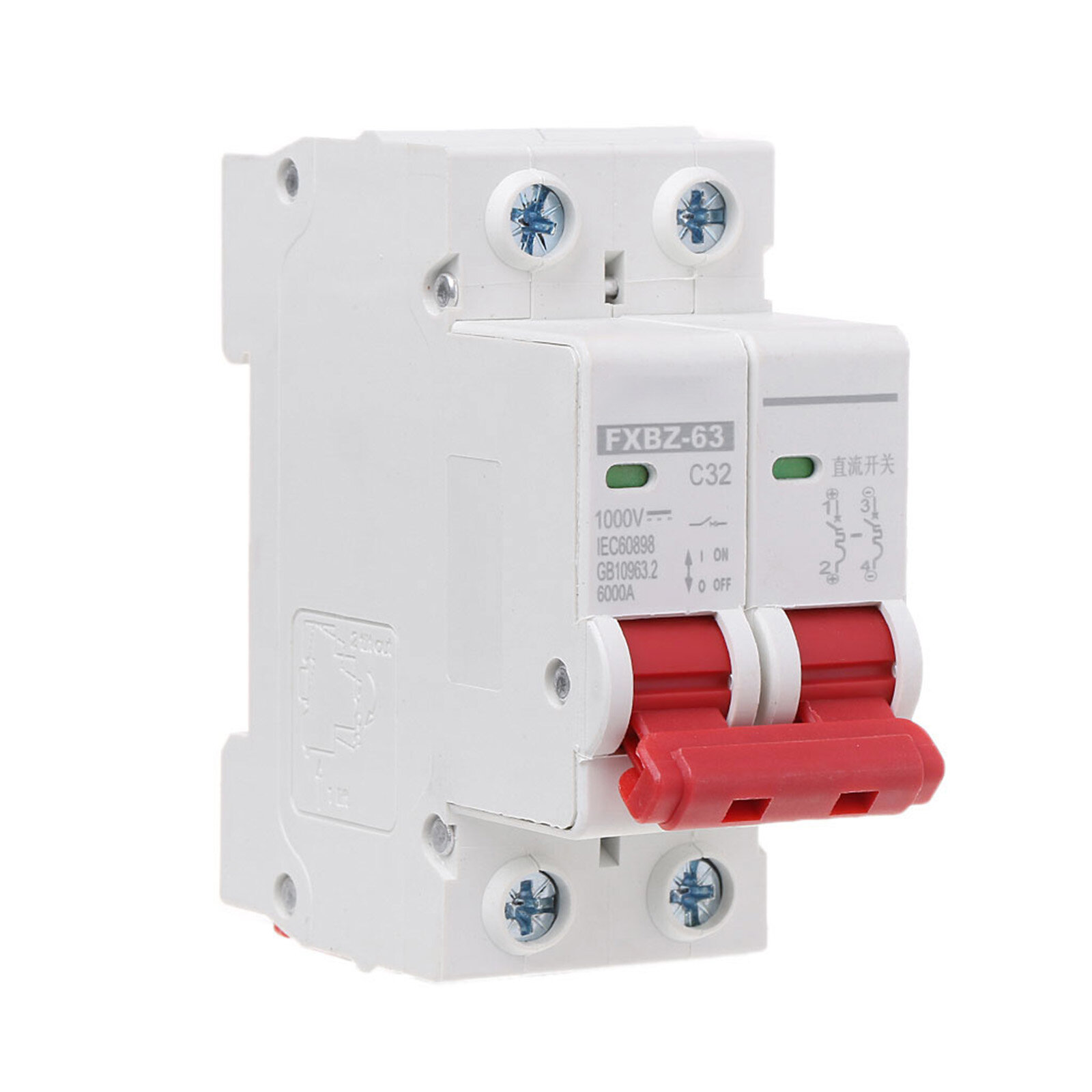 1000 В мини -выключатель Mini Circuit Montring 35 -мм пропускной способности DIN RAIL