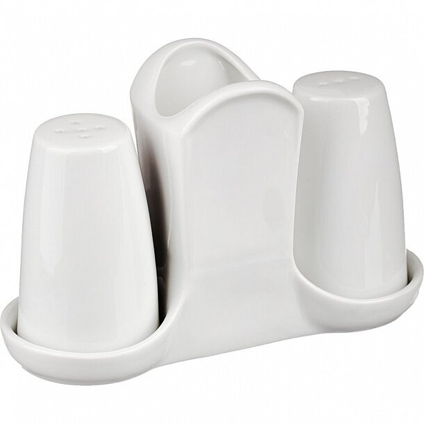 Набор для специй подставка перечница солонка белый фарфор