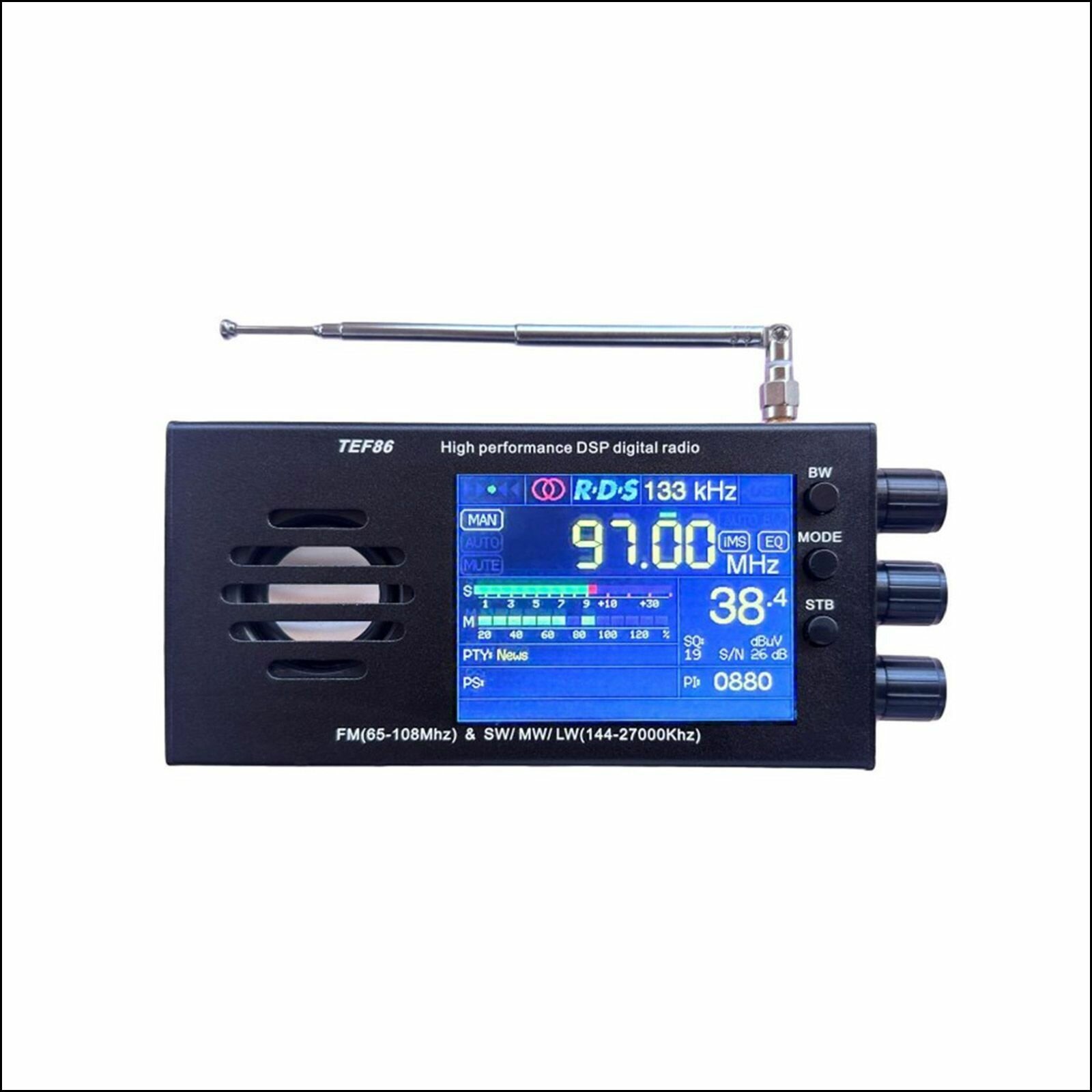 TEF6686 32 'LCD Цифровой радиоприемник FM (65 108 МГц) и SW/MW/LW (144 27000 кГц)