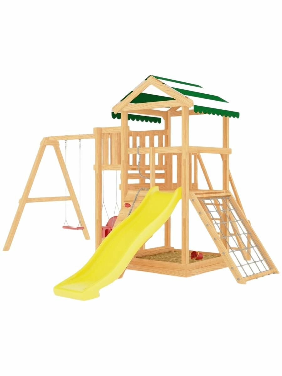 Детская игровая площадка уличная с горкой и качелями Савушка Мастер 2. Спортивный игровой комплекс для детей уличный для дачи.