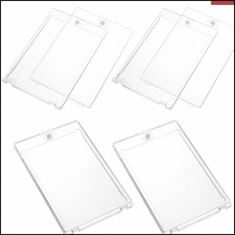 4 шт. Папка для коллекционных карточек, чехлы для игровых карточек, классифицированные витрины, магнитные плитки, коробка 11.00X7.30X0.80CM