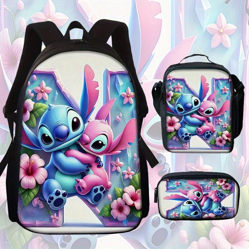 Рюкзак европейского и американского школьного сезона, аниме, мультяшная стежка, школьная сумка из трех предметов, детский рюкзак для начальной школы