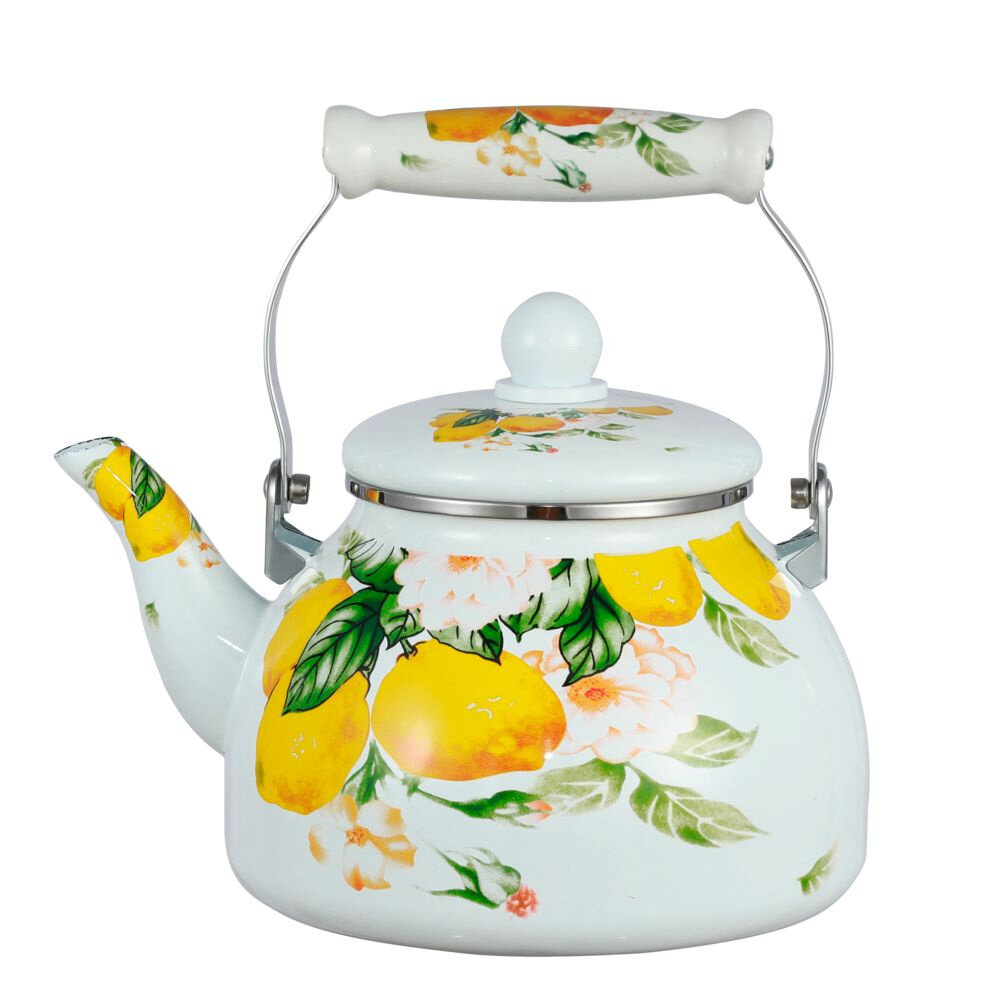 Чайник KELLI "KL-4470", эмалированный, термоизолированная ручка, со свистком, 3 л