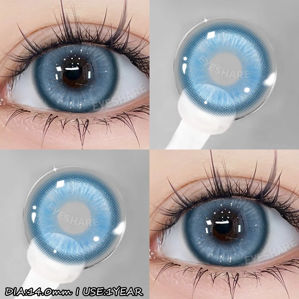 Цветные Контактные Линзы EYESHARE Для Косплея В Стиле Аниме, Одноразовые, Мягкие, HEMA, Синие, Фиолетовые, Зеленые, Красные