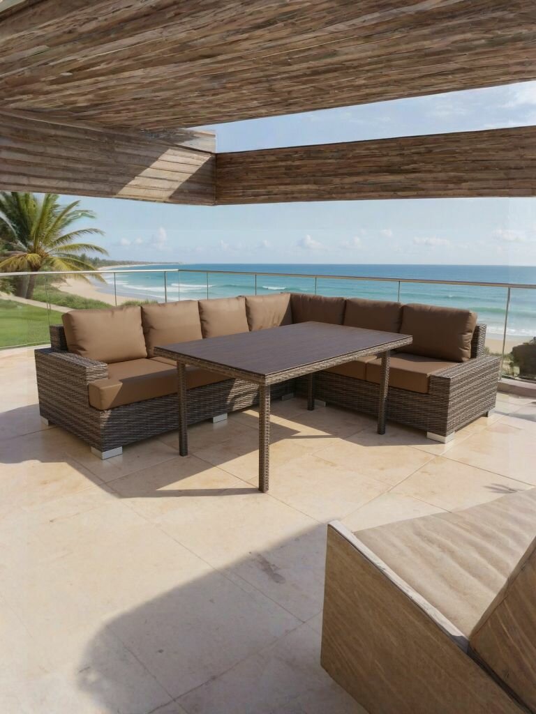 Комплект из искусственного ротанга Ямны, цвет микс венге + темно-коричневый