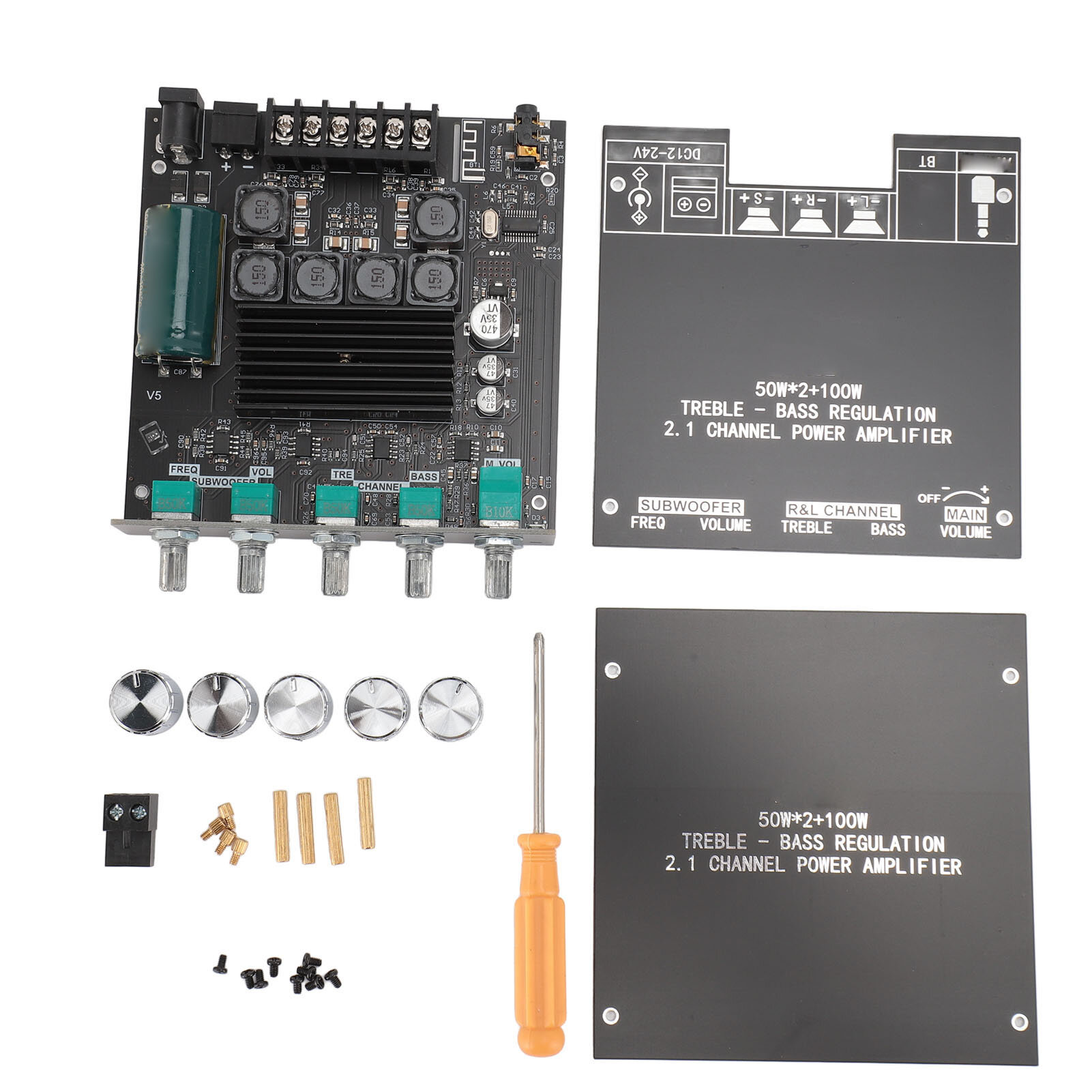 Bluetooth 5.0 Propery Professional 2.1 Канал 50WX2 100W TPA3116D2 Hifi Poard Усилитель с басовыми высокими контролями для динамиков DIY