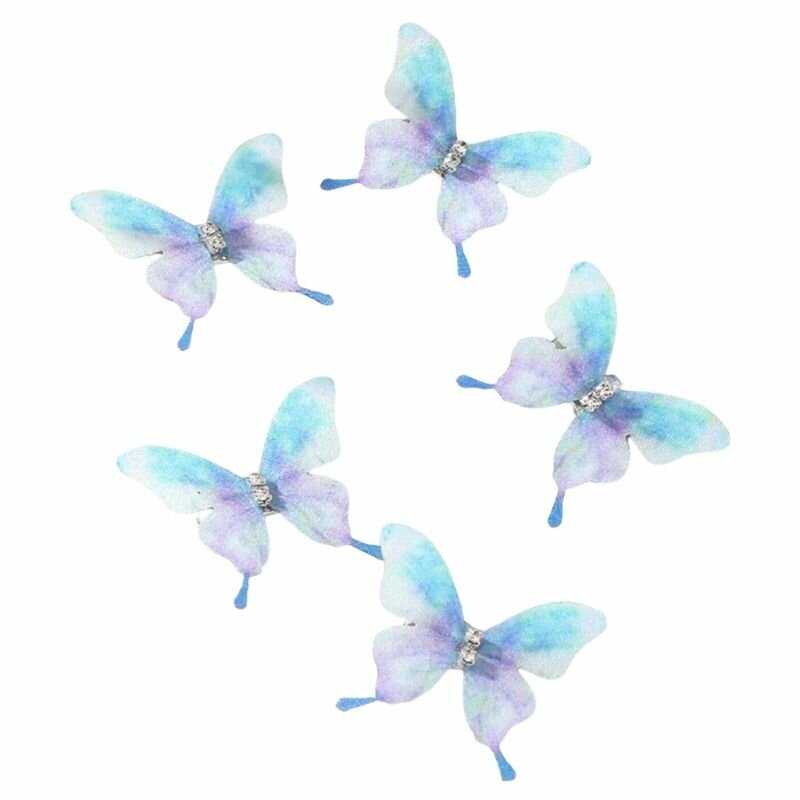 5 заколок-бабочек для волос-Lake Blue Butterfly