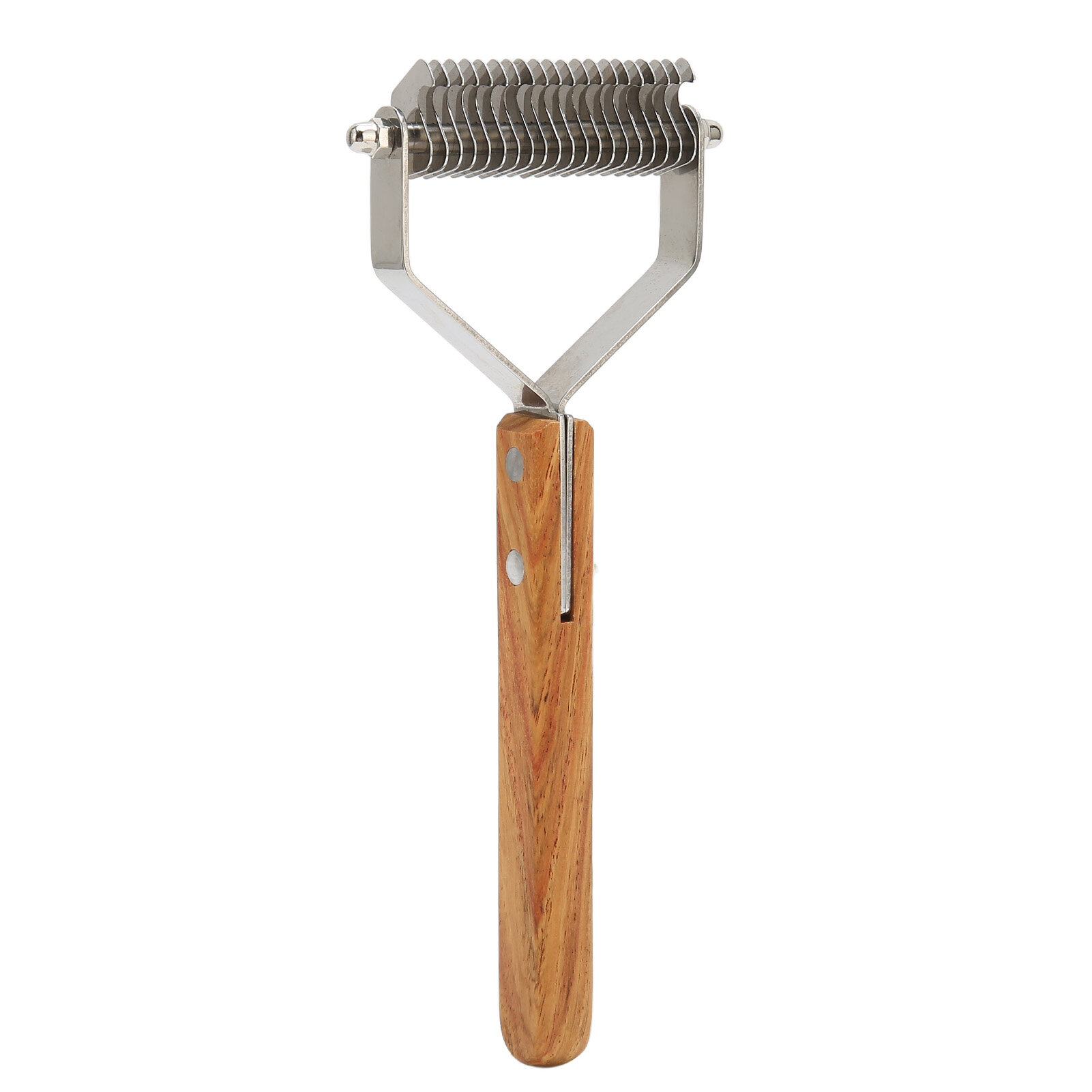 Pet Undercoat Rake Brush Double Sided Knots Removal Massage Wood Handle Deshedding Comb for Dog Puppy Cat