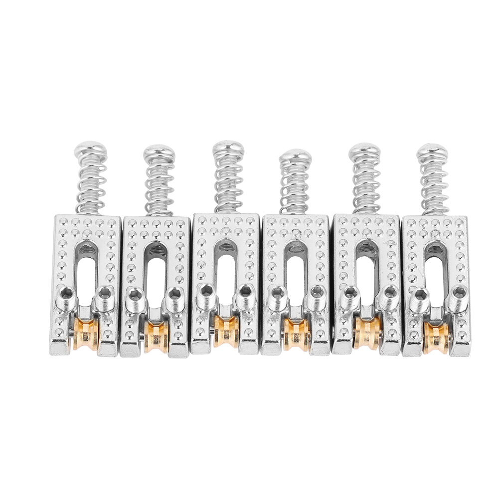 6pcs гитарные седла с роликовыми мостовыми ремонтными деталями (серебро)