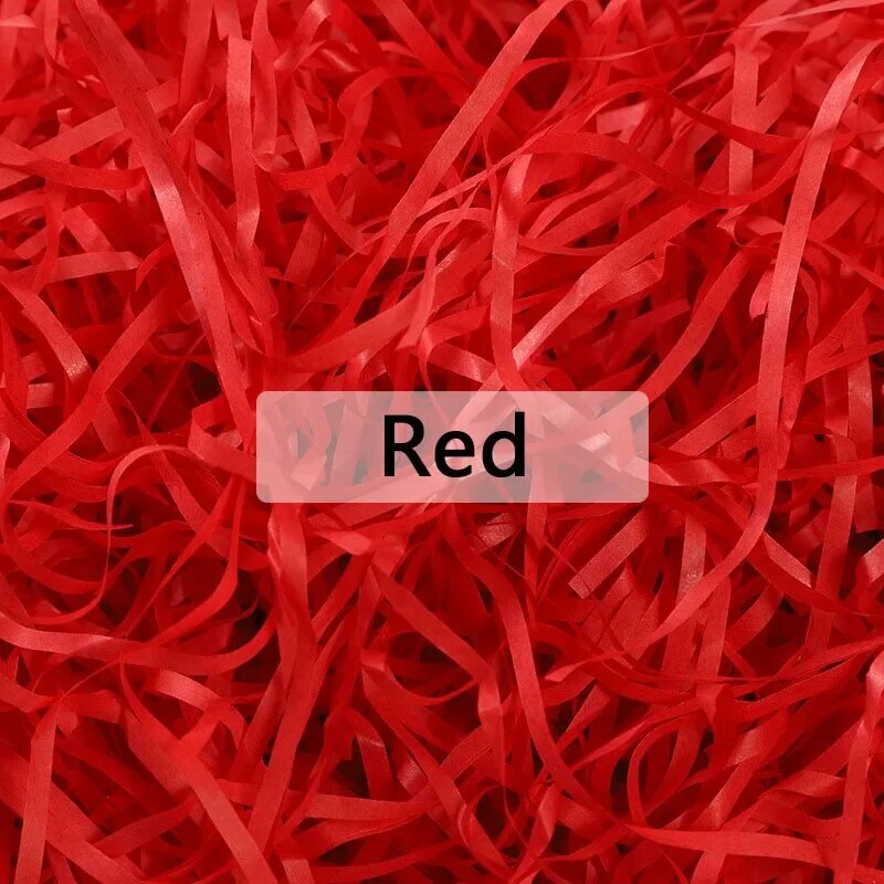 Красочная мятая бумага из рафии 50г Красный, 50g, Red