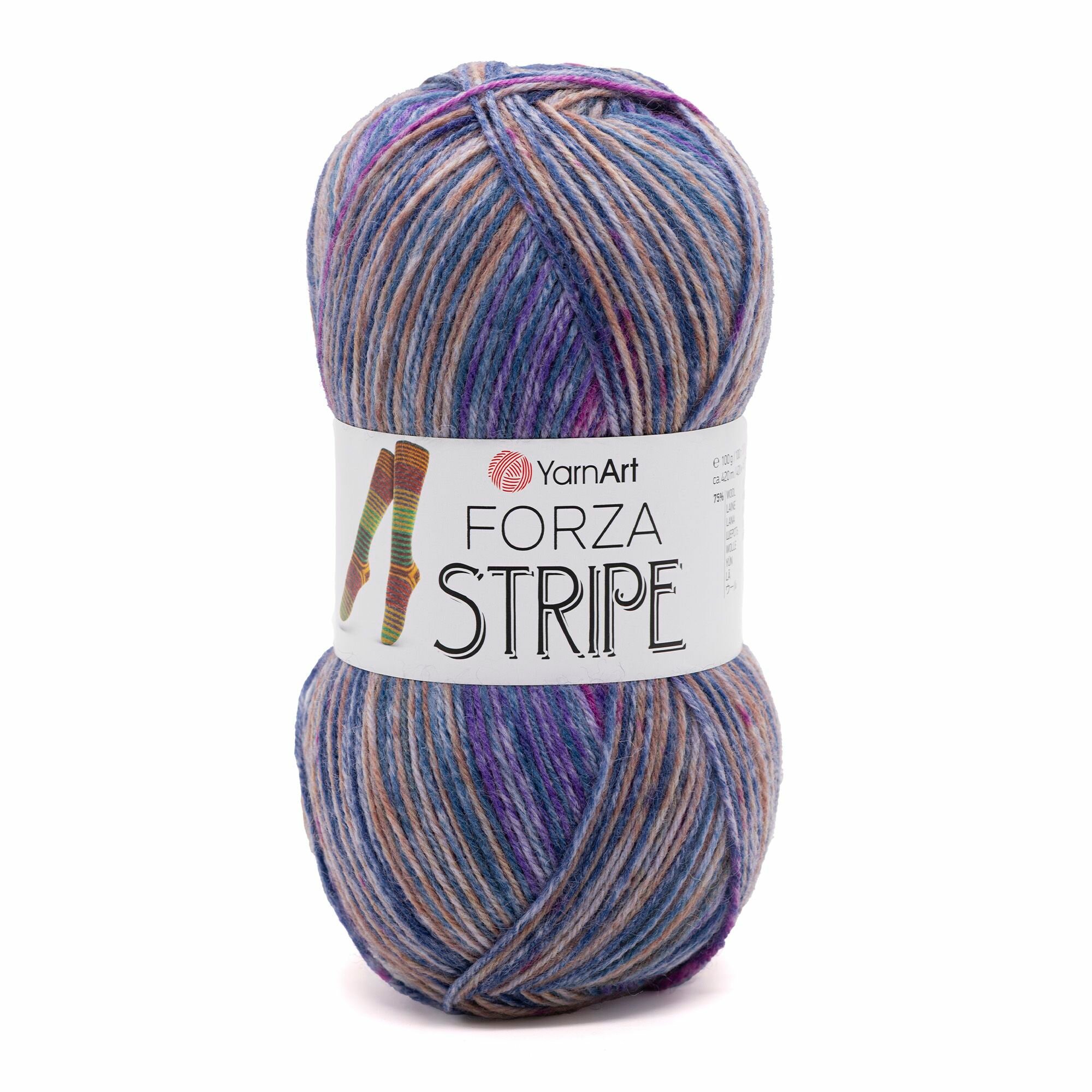 Пряжа YarnArt Forza Stripe 2809 (1 моток, 100г/420м)