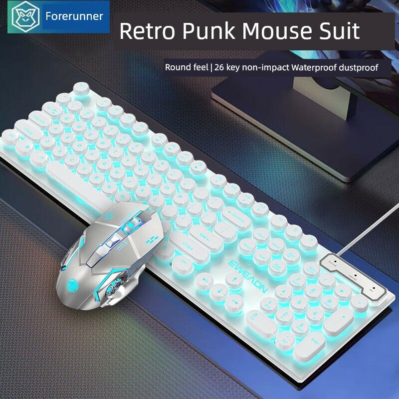 Игровой комплект для киберспорта: бесшумная механическая клавиатура и мышь для ПК, универсальный набор для офиса и игр,