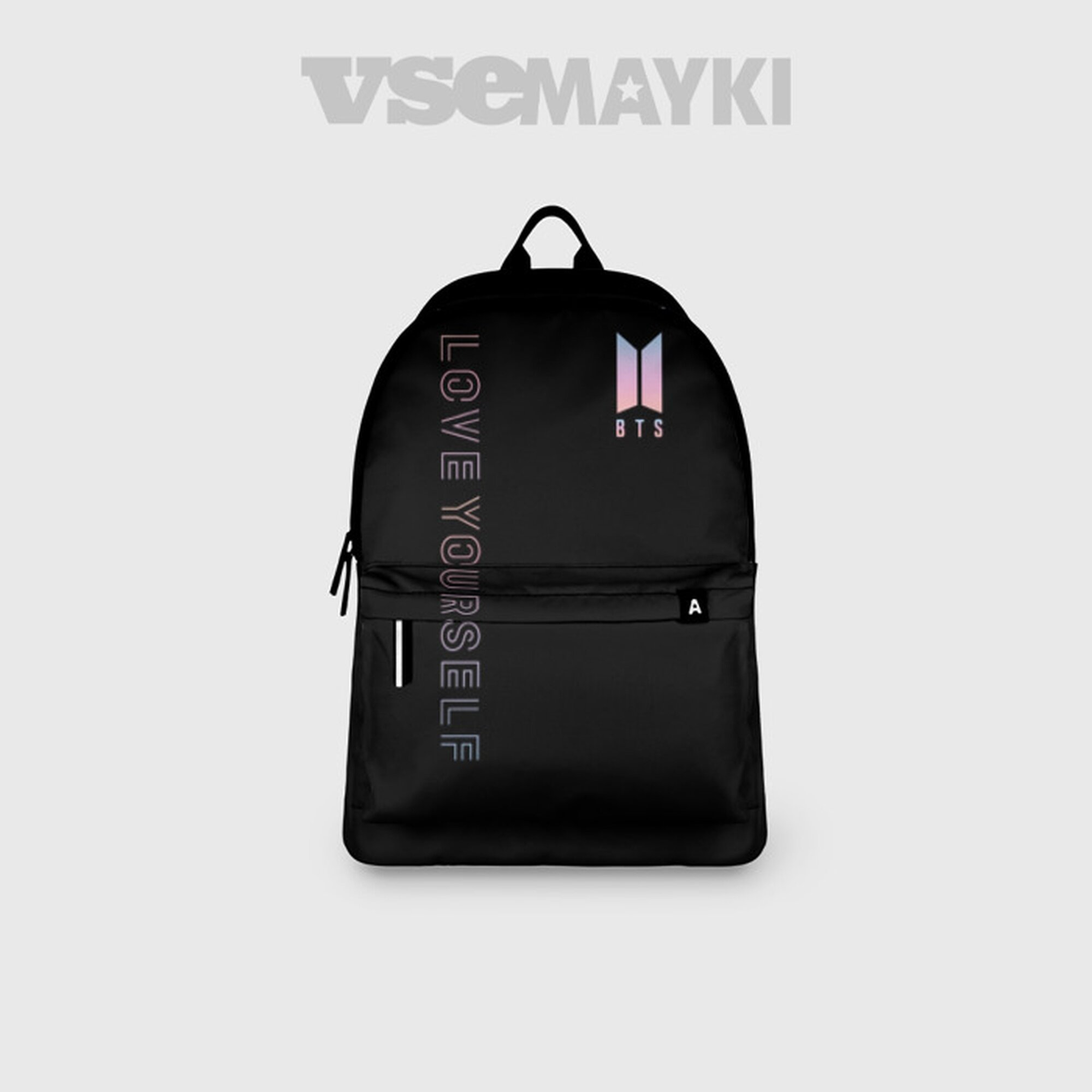 Рюкзак VseMayki с принтом BTS LY, городской, унисекс, One size, белый