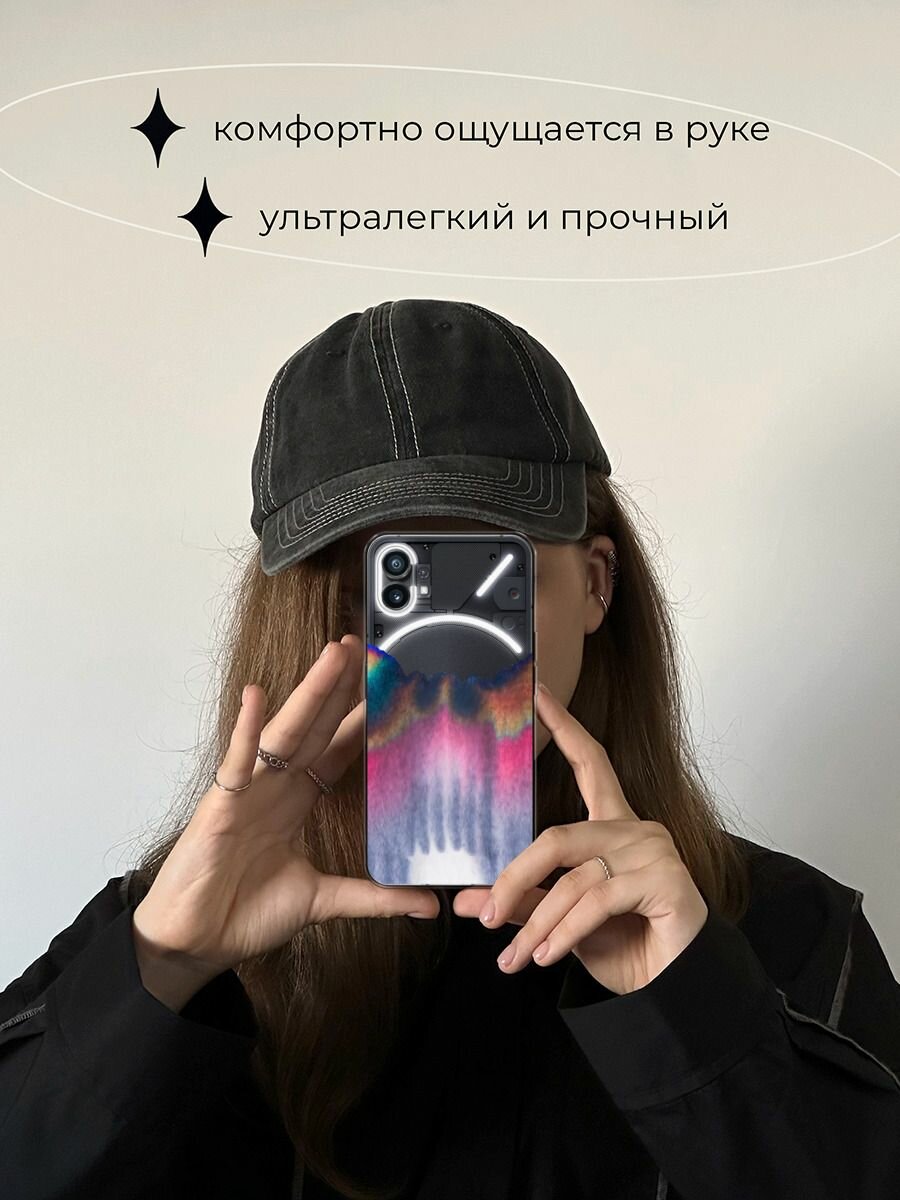 Чехол на Nothing Phone 1 / Нафинг Фон 1 с принтом Акварельная абстракция, прозрачный — фото 1
