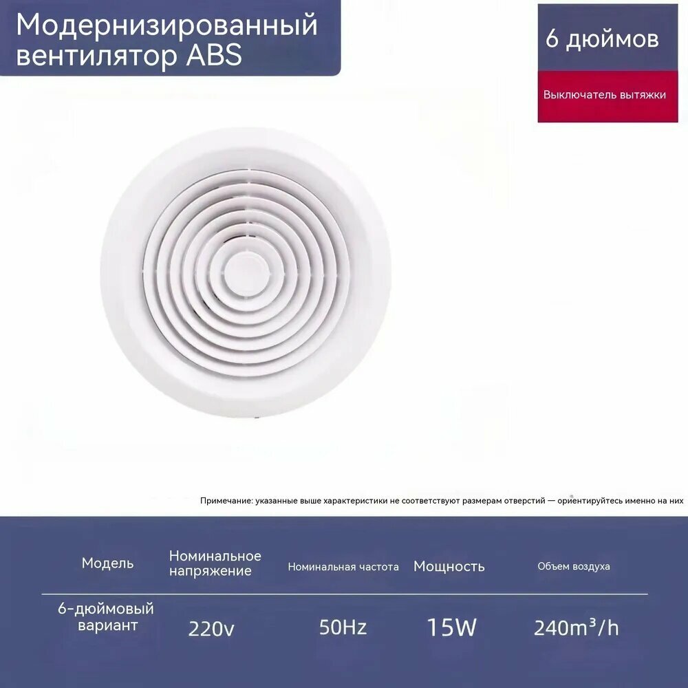 Реверсивный вытяжной вентилятор с дистанционным управлением,150мм Канальные вентиляторы 160 куб. м/ч.