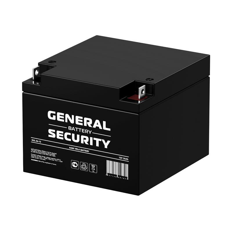 Аккумулятор 12В 26А. ч, GENERAL SECURITY GSL26-12 (1 шт.)