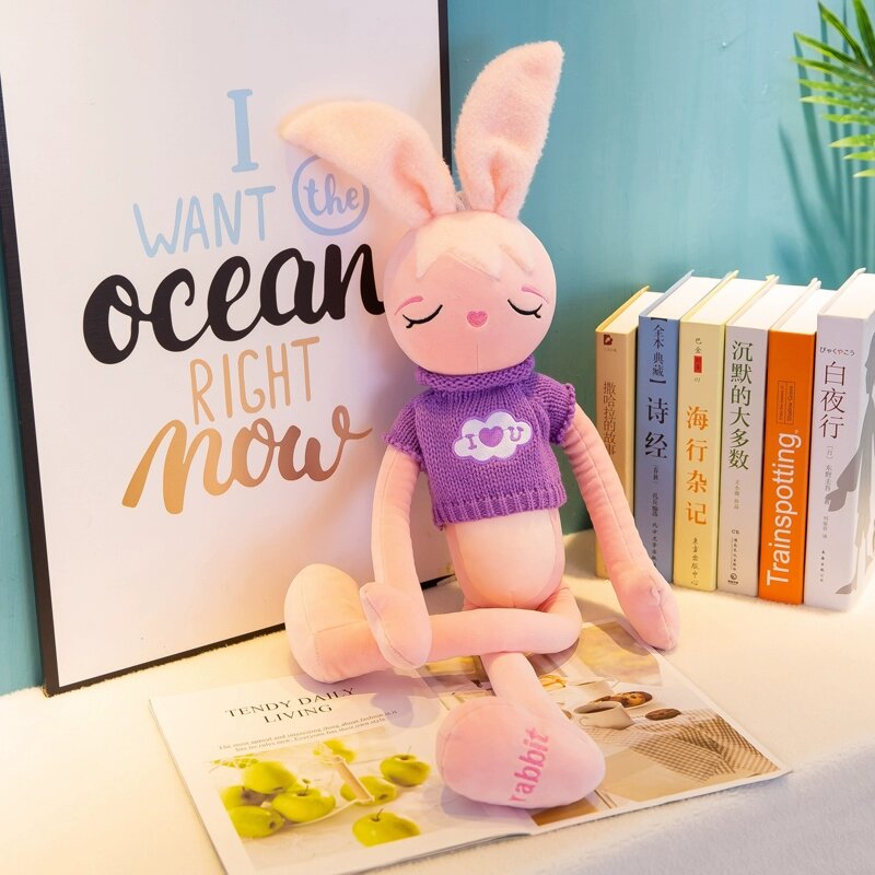 Креативная длинноногая плюшевая игрушка-кролик, успокаивающая игрушка для сна, плюшевая игрушка для кровати, подарок