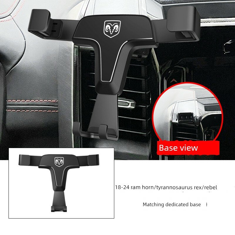 Автомобильный держатель для телефона Dodge RAM Trucks 2018-2024, стиль T-образный, черный цвет, надежная навигационная