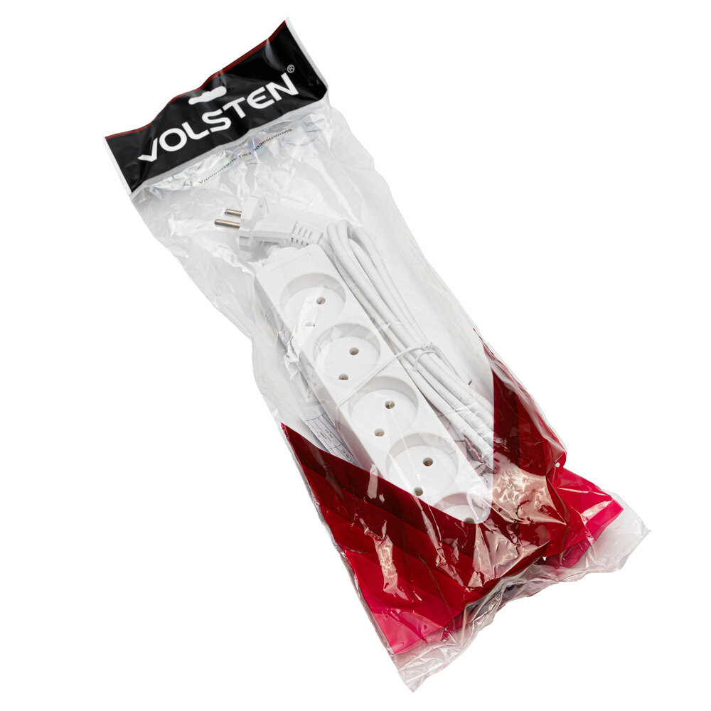 Удлинитель сетевой Volsten S 5 гнезд, 5 метров без заземления, белый