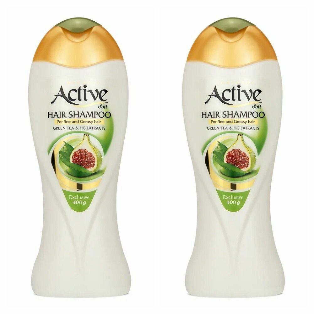 Active Шампунь для объема волос, Зеленый чай и инжир, Natural, 400 мл, 2 шт