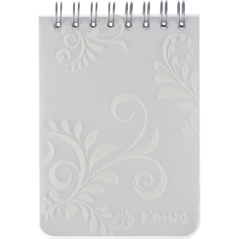 Блокнот Комус Русская серия, А7,50л, евроспираль, белый, клетка,