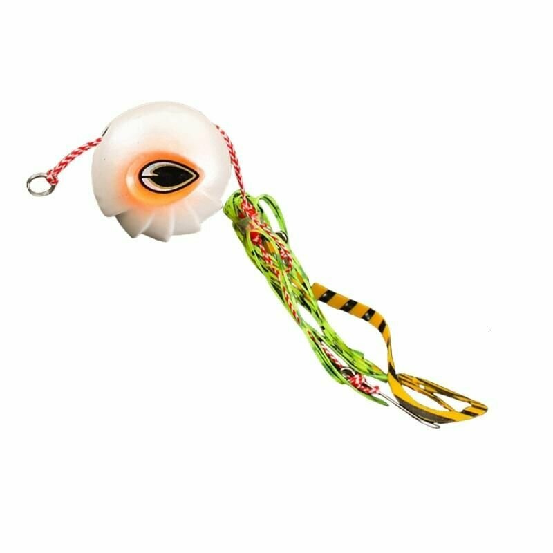Искусственная приманка Kabura Jig для ловли окуня, Оранжевый и белый - 80g