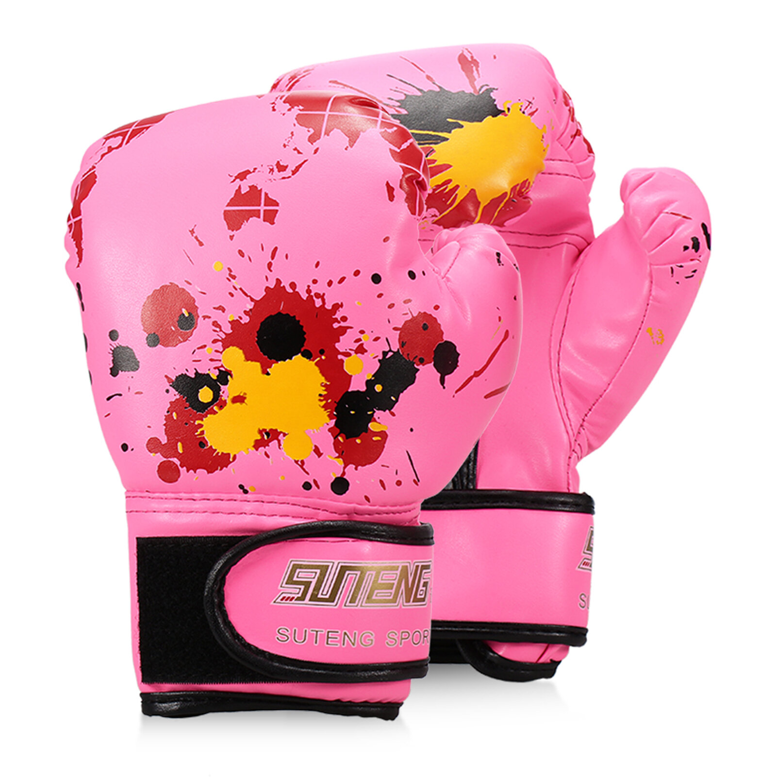 Борцовые перчатки для мальчиков / девочек Strike Boxing Training Safety Gloves для детей Map Boxing Gloves, материал: PU кожа, цвет: красный/розовый/синий/желтый/зеленый (выбор), размер: 21*11*3см/8.2*4.3*1дюйм, подходит для детей до 12 лет, вес товара: