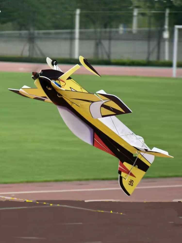 330SC V2 Электрический радиоуправляемый самолет, F3P Размах крыльев: 840 мм Indoor Flight 3D Dream Cascade Drop Stop Модель самолета 3 мм PP Plate EPP, желтый и синий, аксессуары, Denso