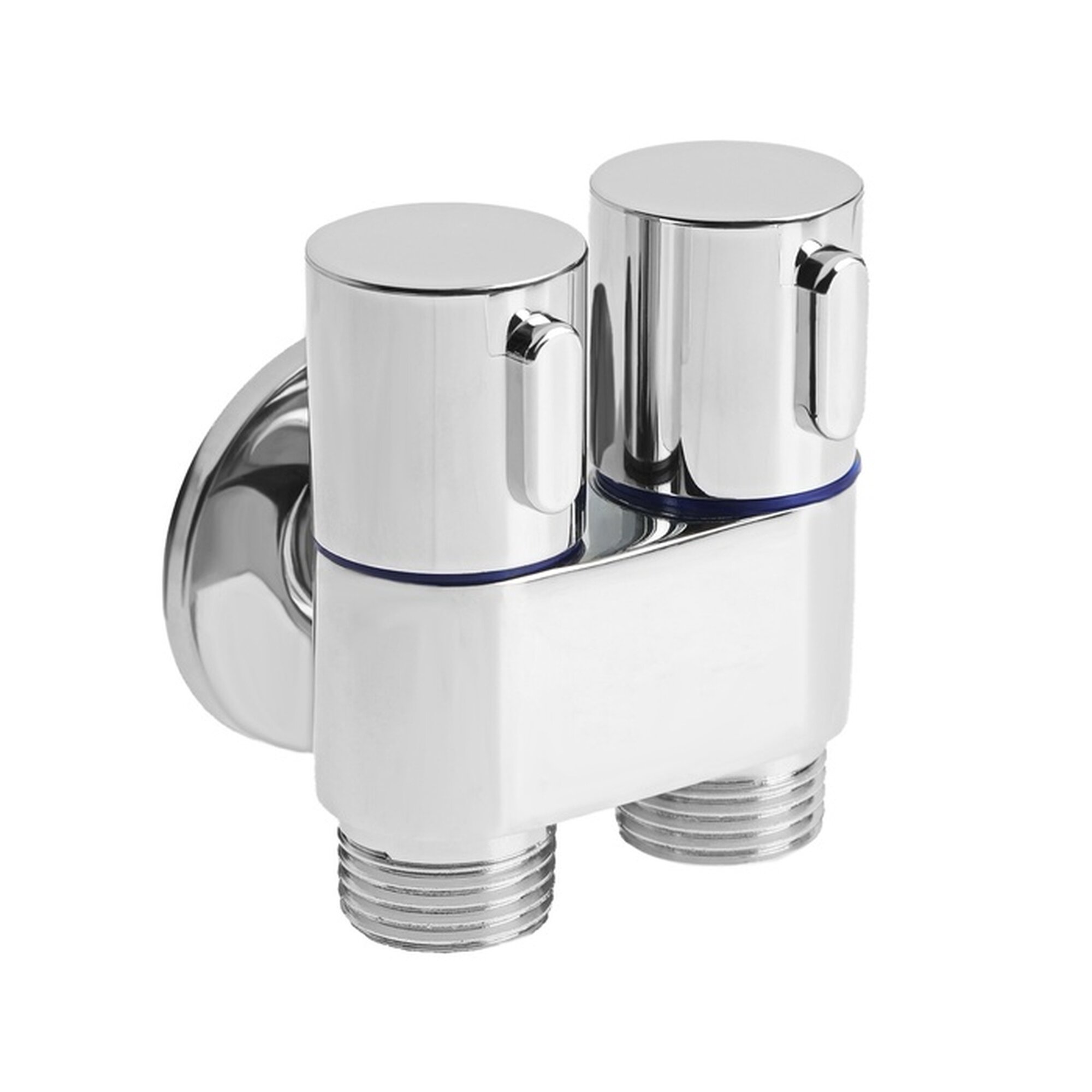 Кран для бытовых приборов ZEIN, 1/2" х 1/2", угловой, двойной, хром 10429114