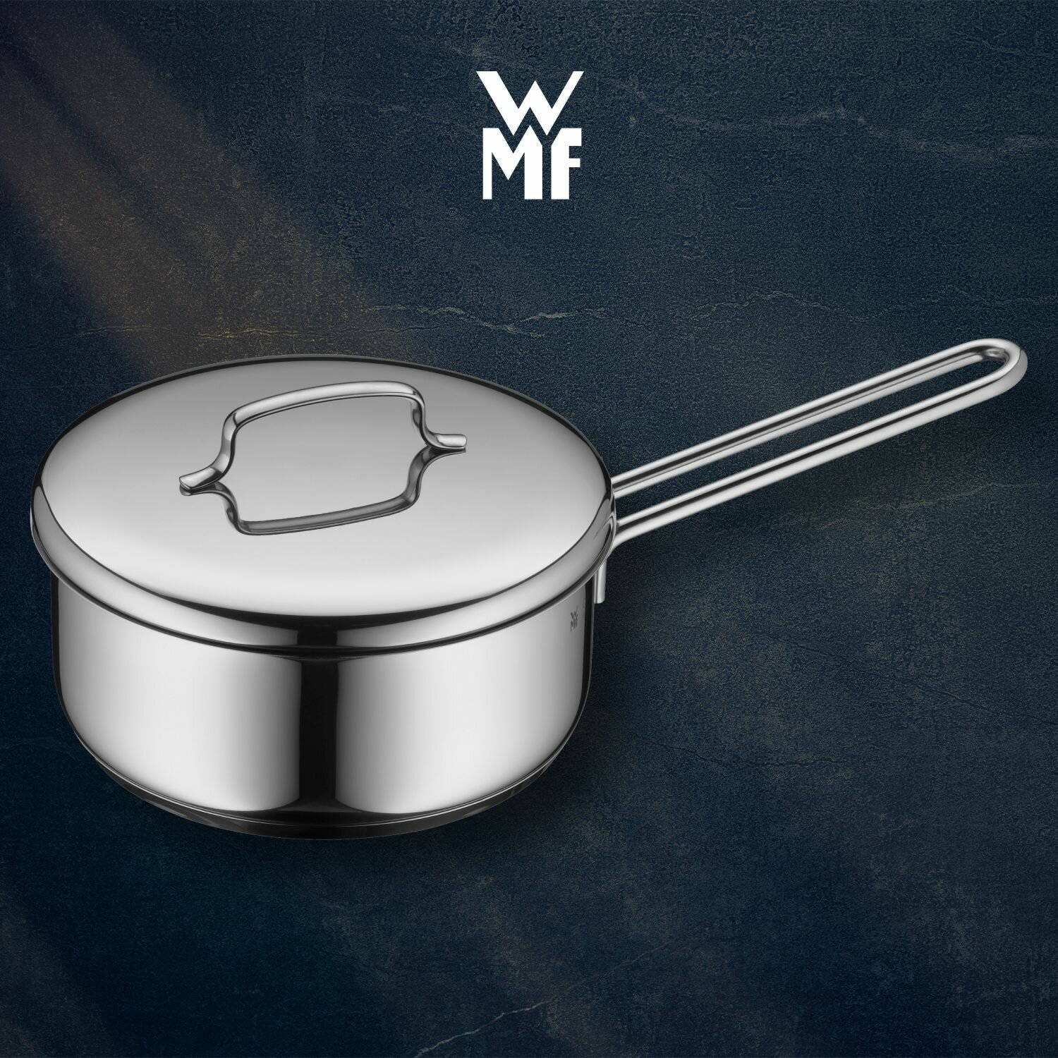 Ковш с крышкой WMF Mini, диаметр 16 см, объем 1.2 л, подходит для всех типов плит, нержавеющая сталь Cromargan