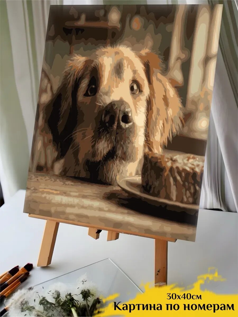 Картина по номерам собачка
