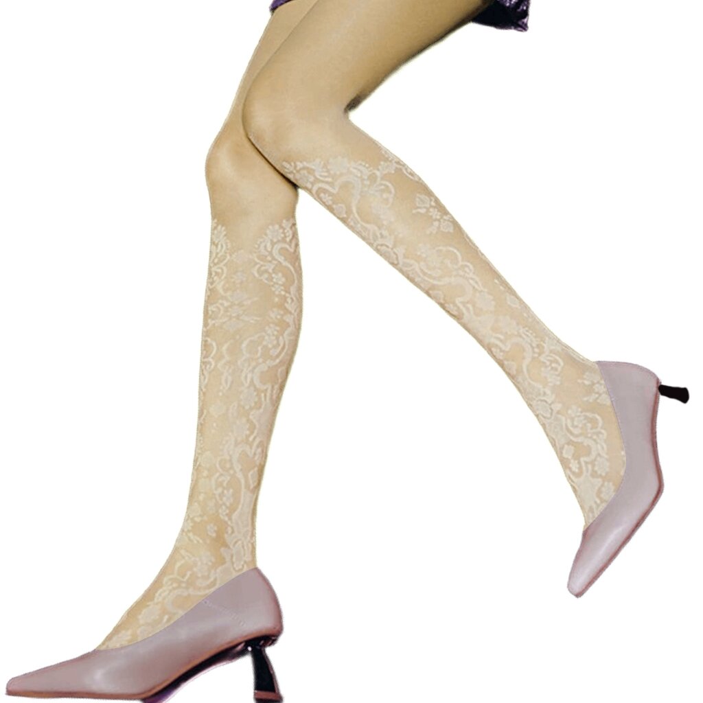 Модные чулки с принтом flocking hot diamond pantyhose-Венера Белый Шелк