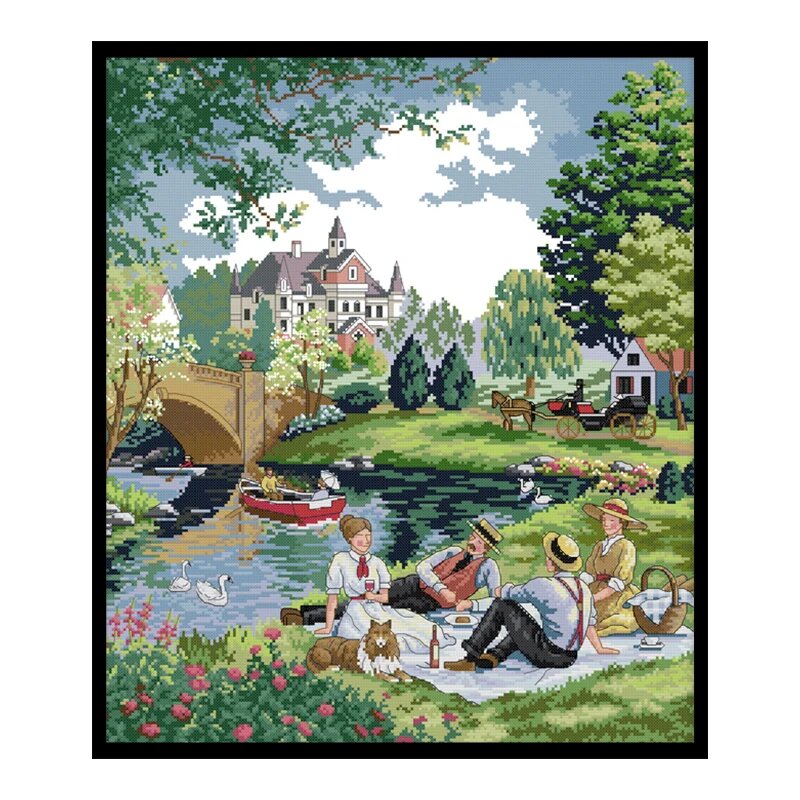 Набор для вышивки крестом Joy Sunday Картины Черный, F545, 14CT Printed Cloth