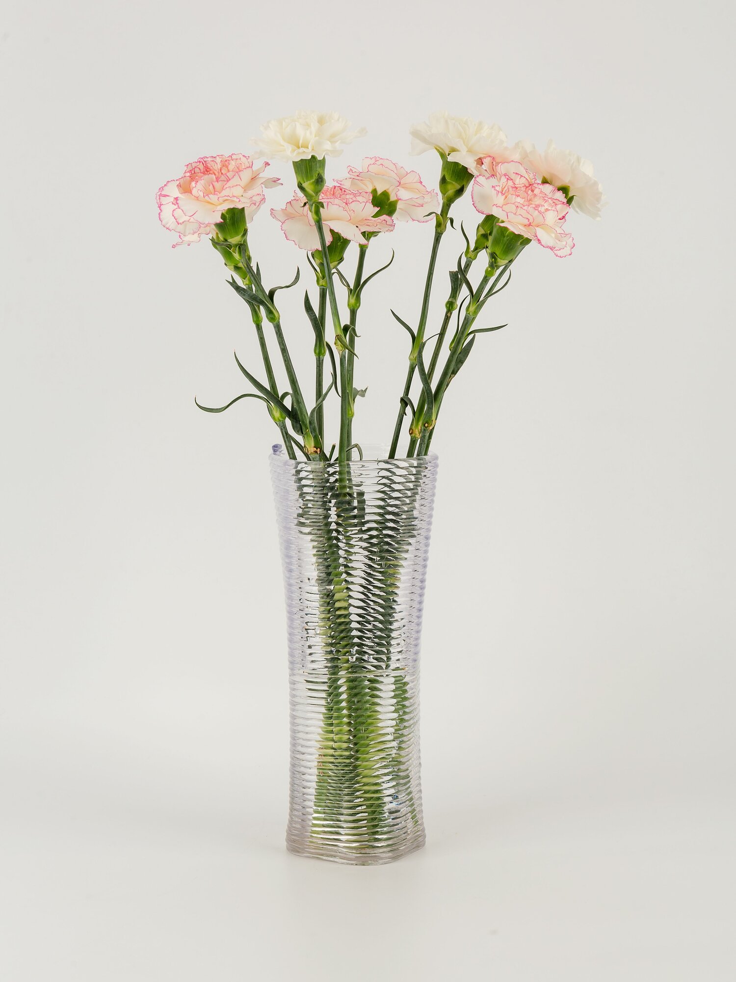 Ваза TrashBack, настольная, 3D-печать, прозрачный пластик, высота 25см, диаметр 9см