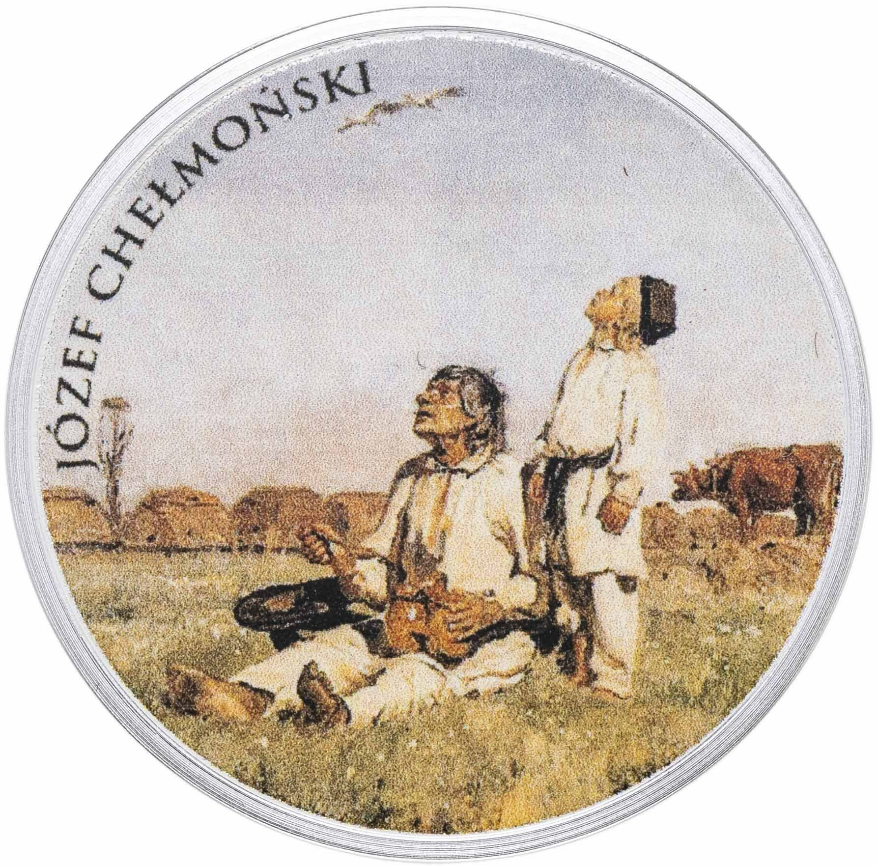 Остров Ниуэ 1 доллар 2016 "Гордость Польской живописи: Юзеф Хелмоньский - Аисты" в рамке, с сертификатом, Серебро 999, в сохранности Proof