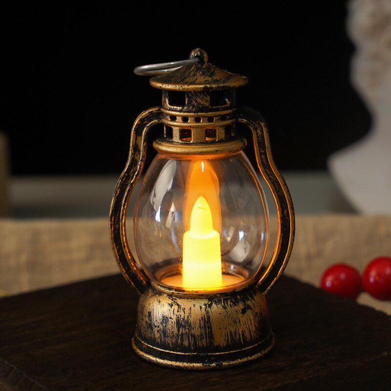 Ретро мини-фонарик со светодиодной подсветкой, электронный портативный светильник-свеча, декоративная лампа для создания уютной атмосферы, подарок на день рождения.