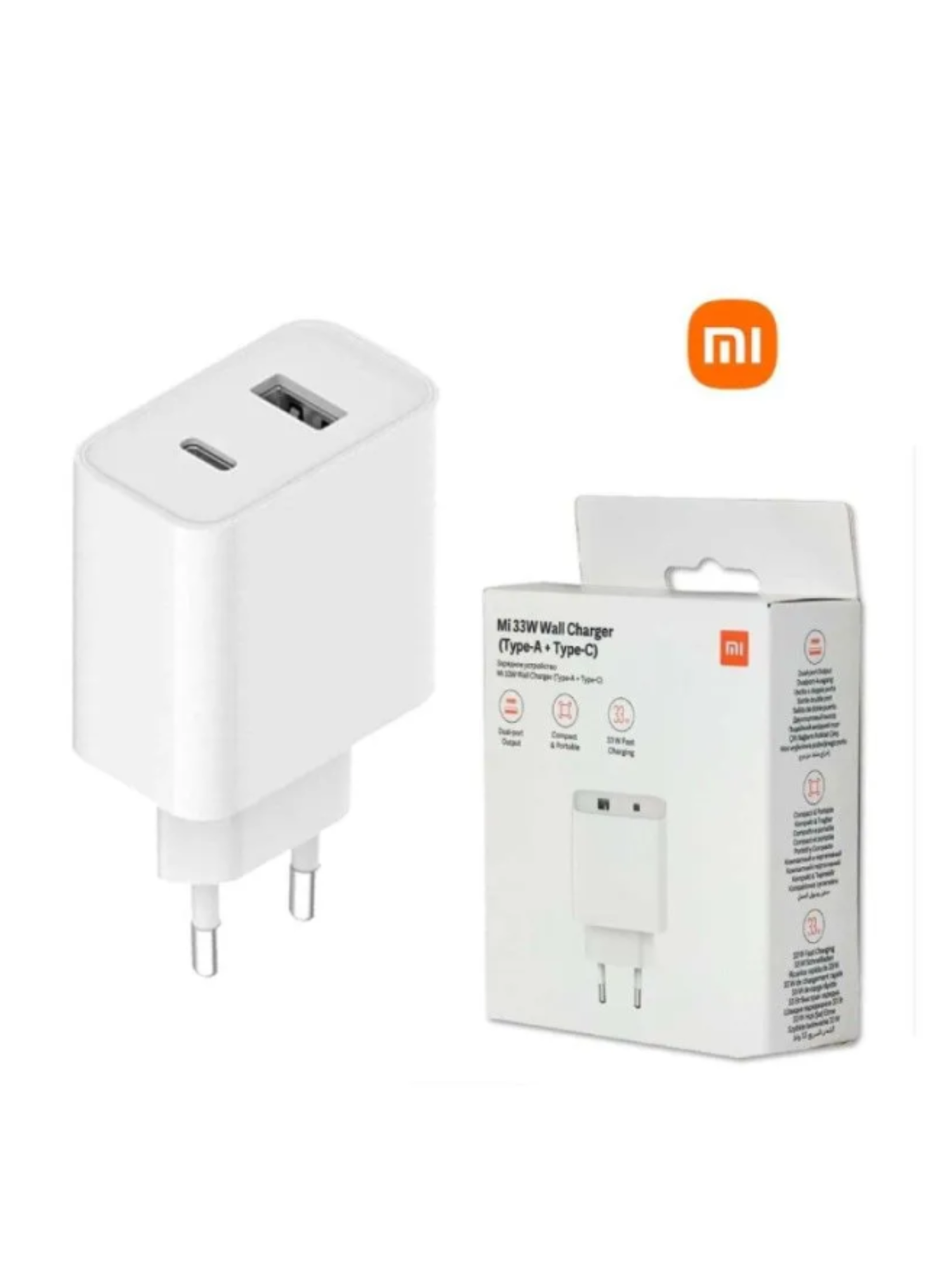 Сетевое зарядное устройство Xiaomi Mi 33W Wall Charger, 33Вт, Type-A/Type-C, цвет белый
