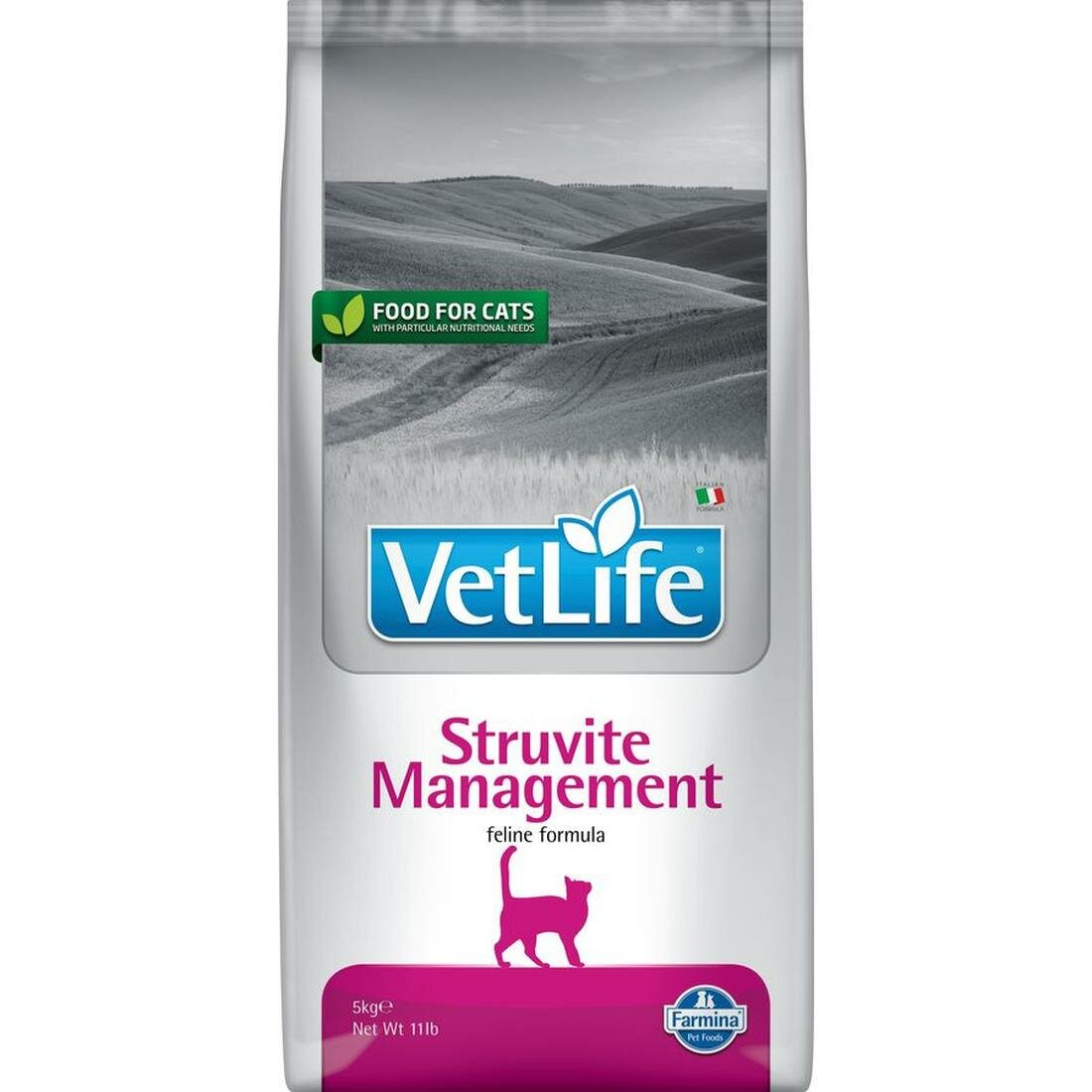 Farmina Vet Life Cat Struvite Management сухой корм для взрослых кошек при рецидивах МКБ струвитного типа 5 кг