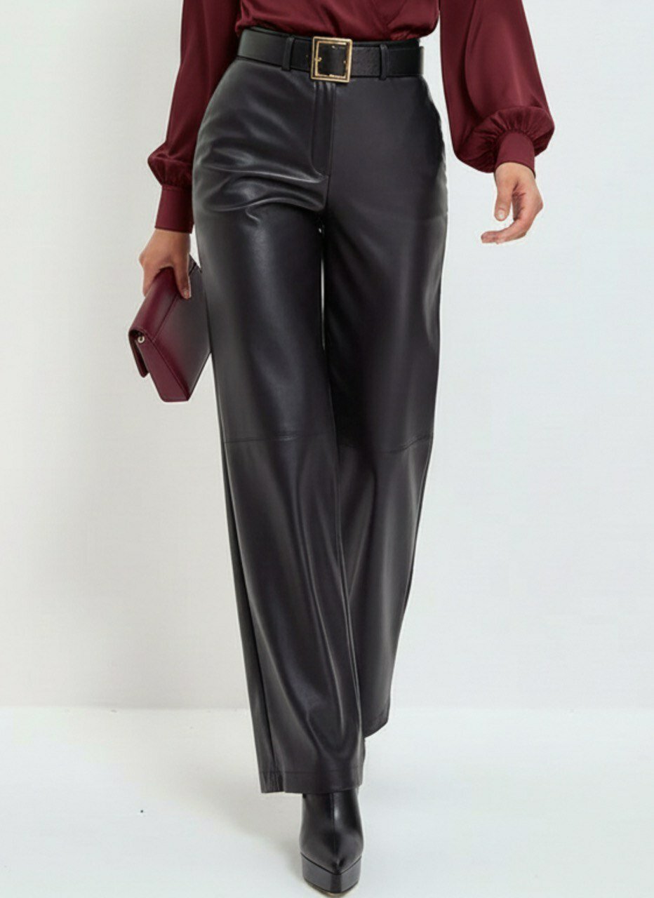 Брюки палаццо Весна, эко кожа 2026
