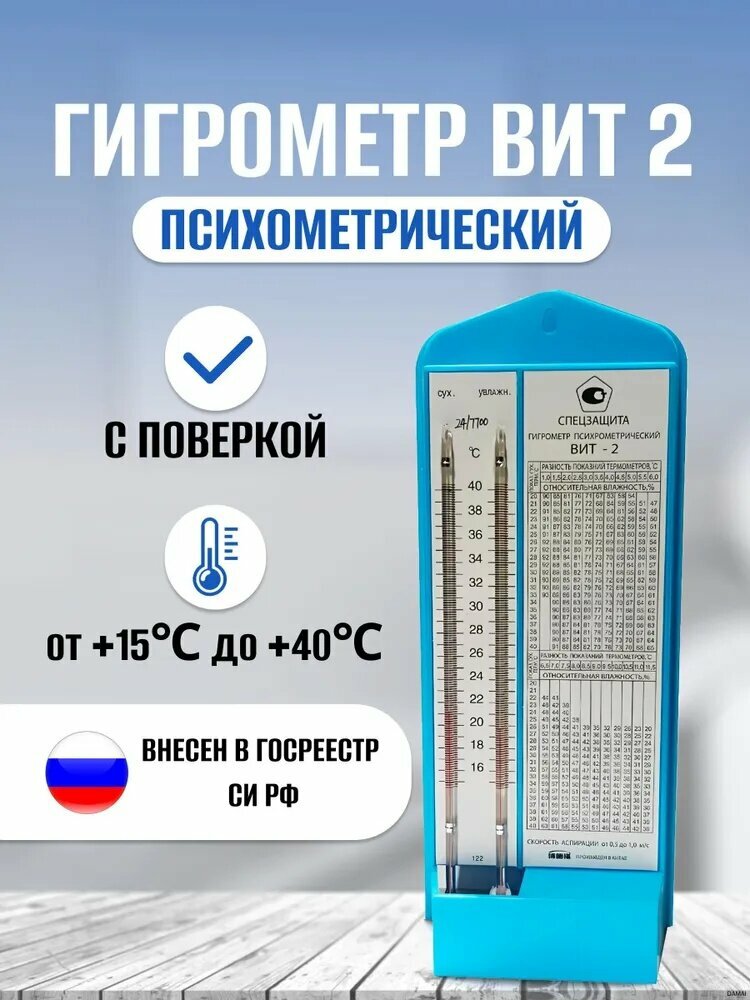 Гигрометр психометрический ВИТ-2, с поверкой