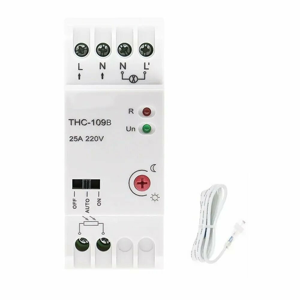 THC-109B Контроллер управления освещением с датчиком AC220V Din-рейка Управление лампами