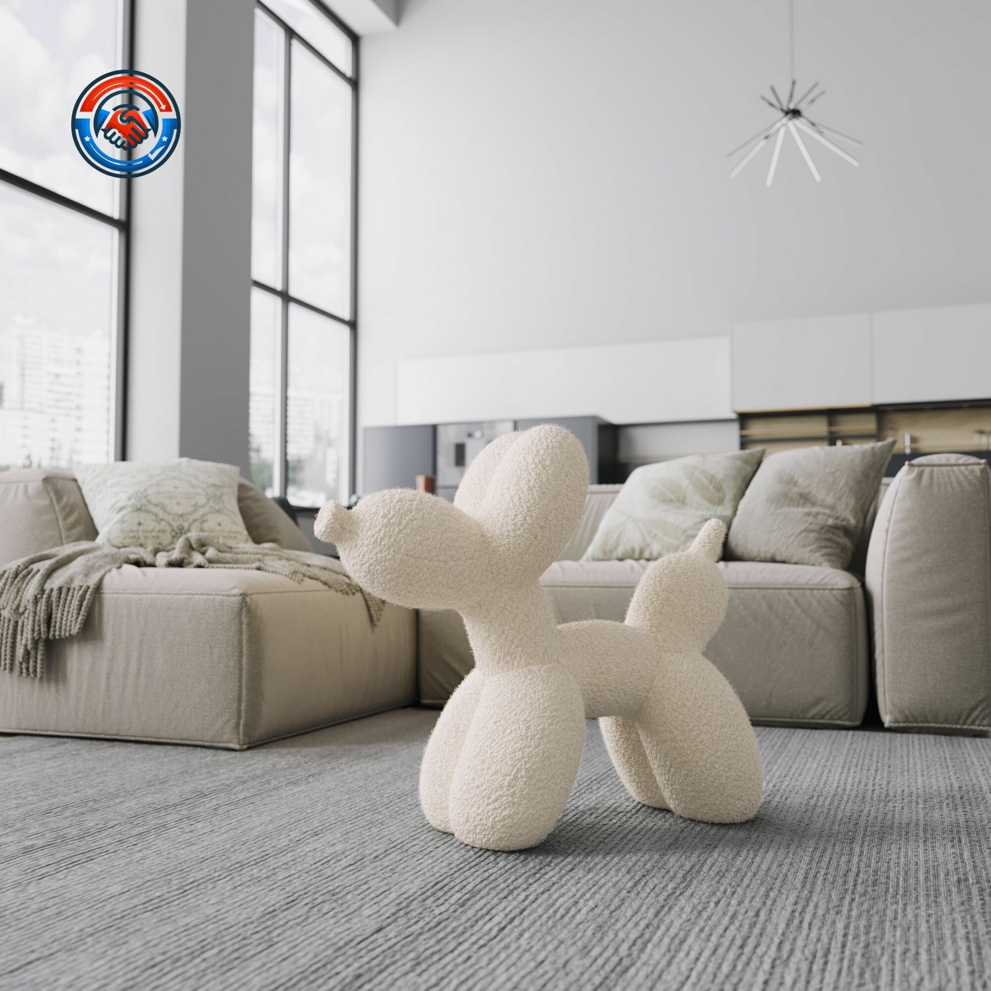 Пуф-животное для детской, дизайнерский мягкий пуф букле в виде собачки, большой детский стул-пуф для сидения и ног, уютная мебель для игры и отдыха