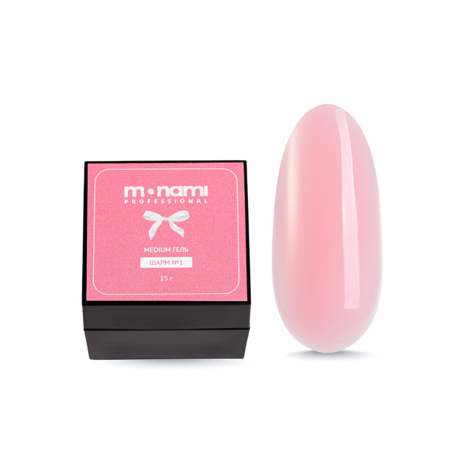 Гель для ногтей Monami "Шарм № 1", розовый, 15г, моделирующий, средняя вязкость