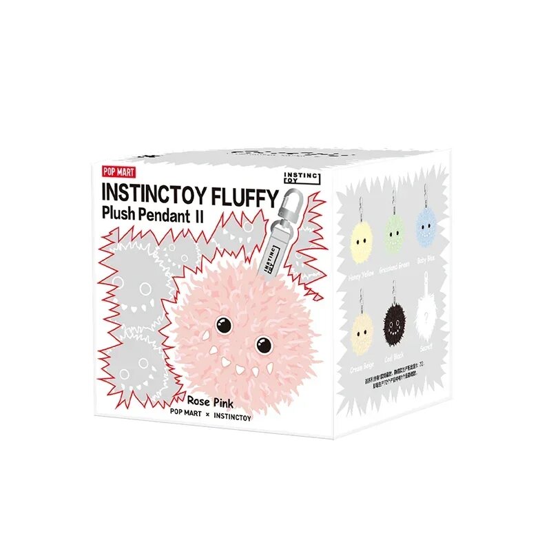 POP MART Instinctoy Fluffy Белый плюшевый брелок Series 2
